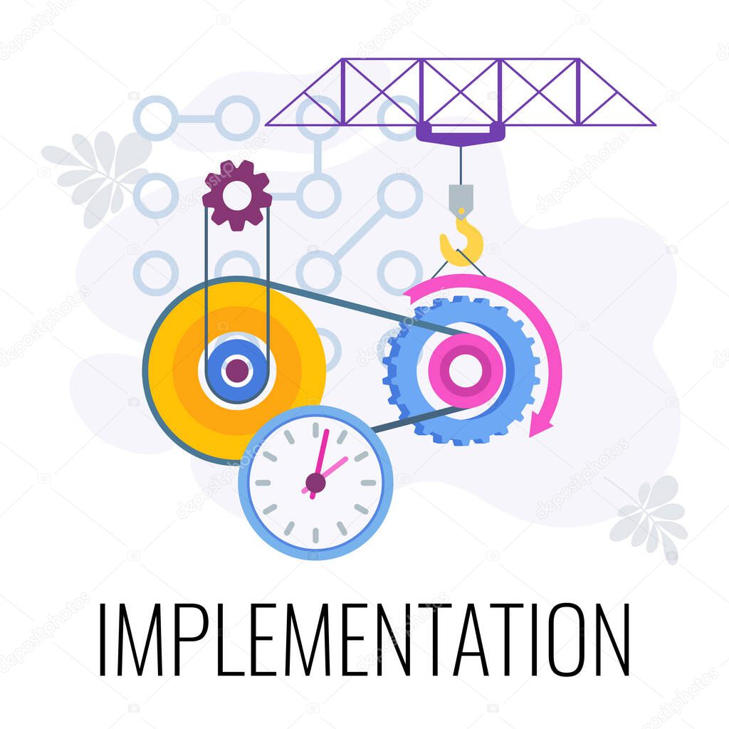 Icono de implementación. Estrategia de negocios. Ilustración vectorial ... Icono de implementación. Estrategia de negocios. Ilustración vectorial ...