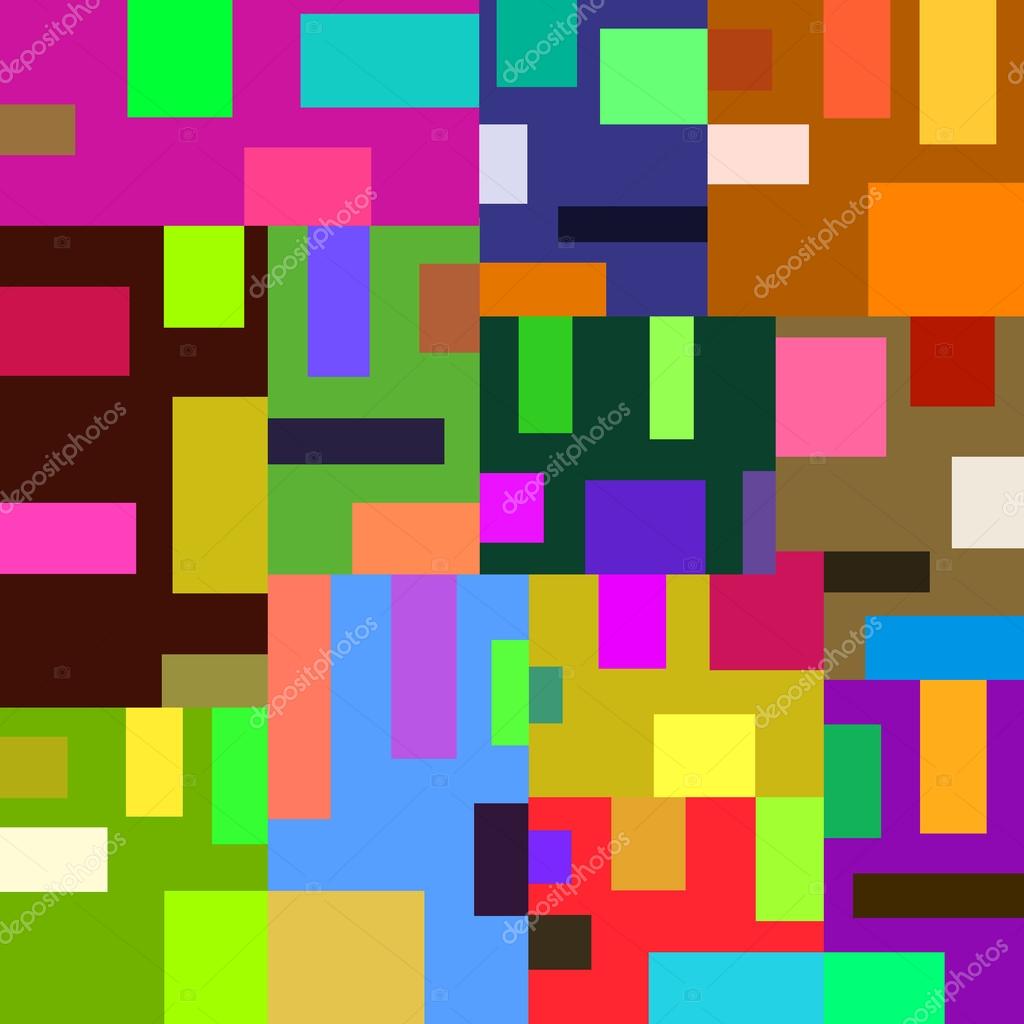 Pattern of bright colored squares and rectangles in a cozy house ...