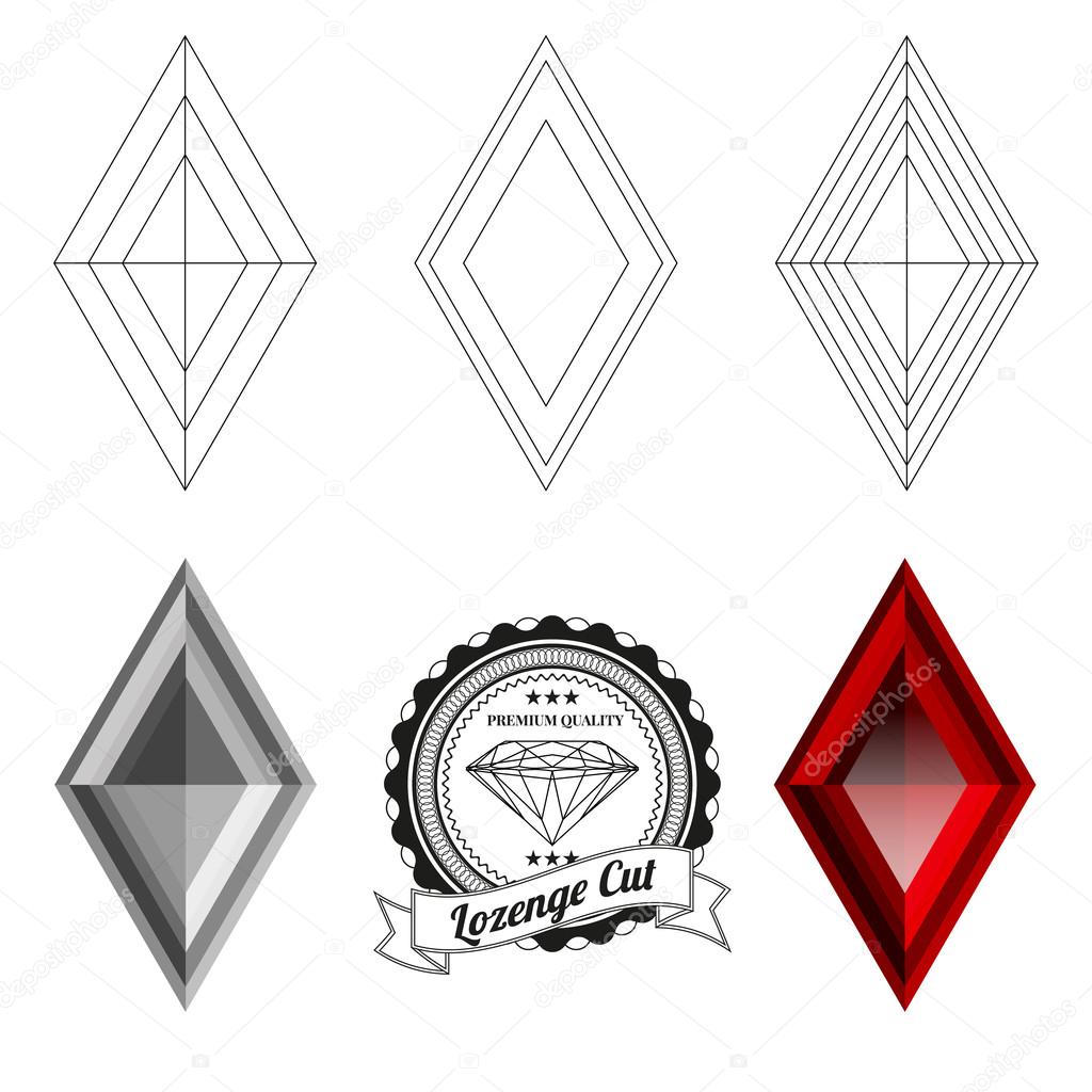 Set of lozenge cut jewel views Stock Vector by ©Ryzhi 123928544