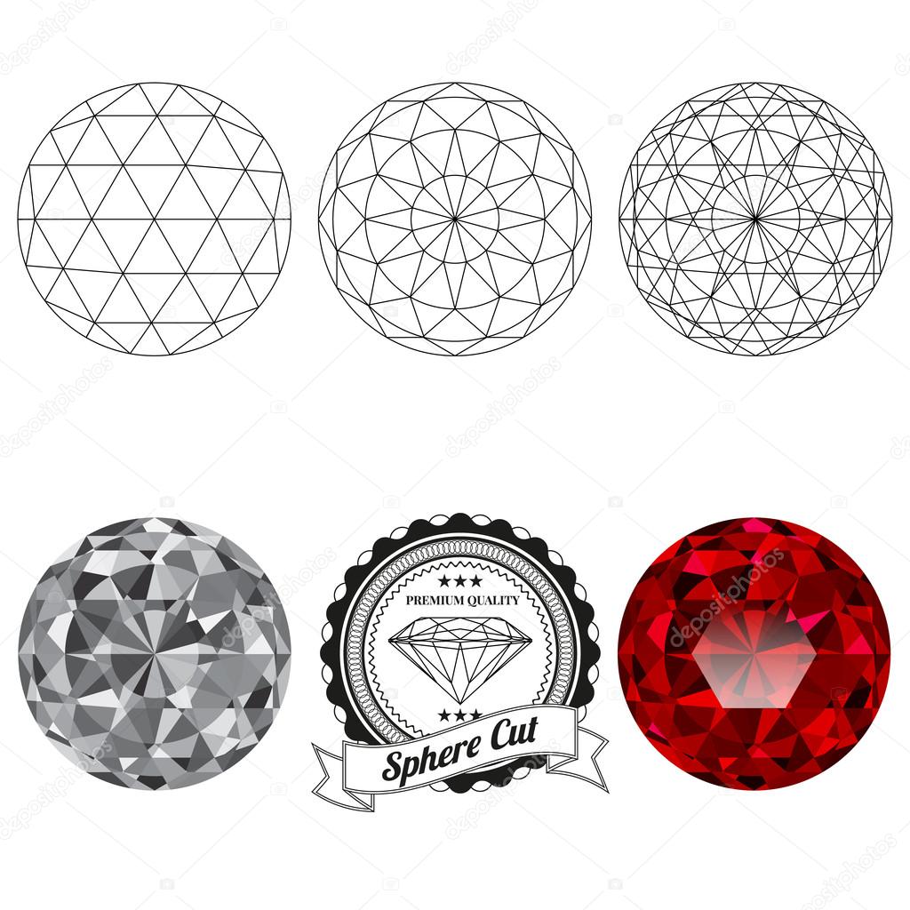 Set of sphere cut jewel views Stock Vector by ©Ryzhi 124212408
