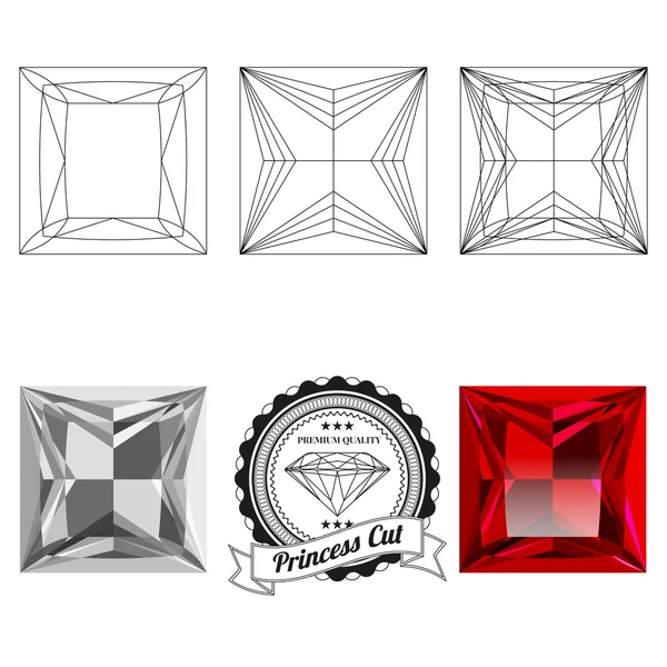 Princess cut diamond Vector Art Stock Images | Depositphotos