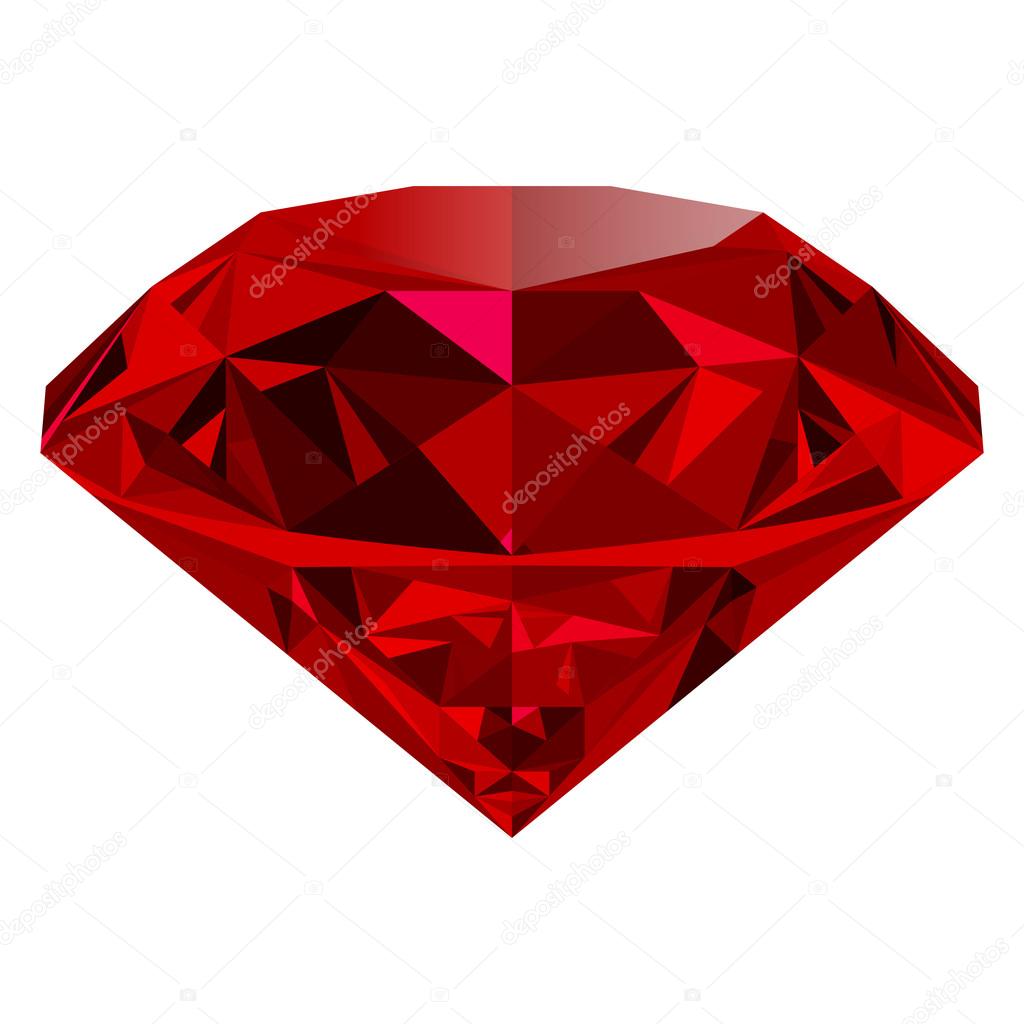 Realistic red ruby isolated on white background — Stock Vector © Ryzhi ... Realistic red ruby isolated on white background — Stock Vector © Ryzhi ...