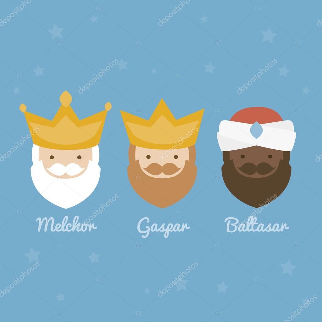 Los tres reyes de Oriente, hombres sabios, 3 iconos magos vector ...