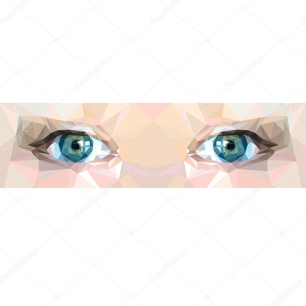 Low poly polygon blue eyes Stock Vector by ©Shekularaz 111772096