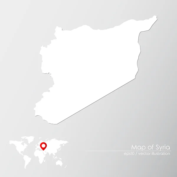 World map with highlighted Syria — Stock Vector © pyty #95095388