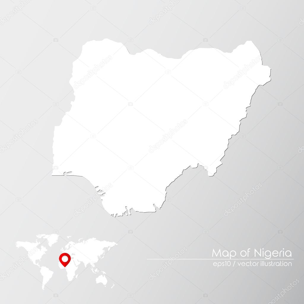 world map of nigeria