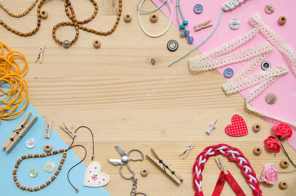 Set of elements for handicraft and decorative items for handmade on ...