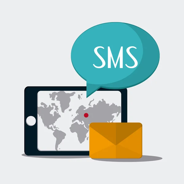 SMS graphic and smartphone design , vector illustration Stock Vector ...