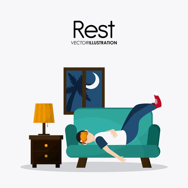 Boy resting icon design, vector illustration — Stock Vector © jemastock ...