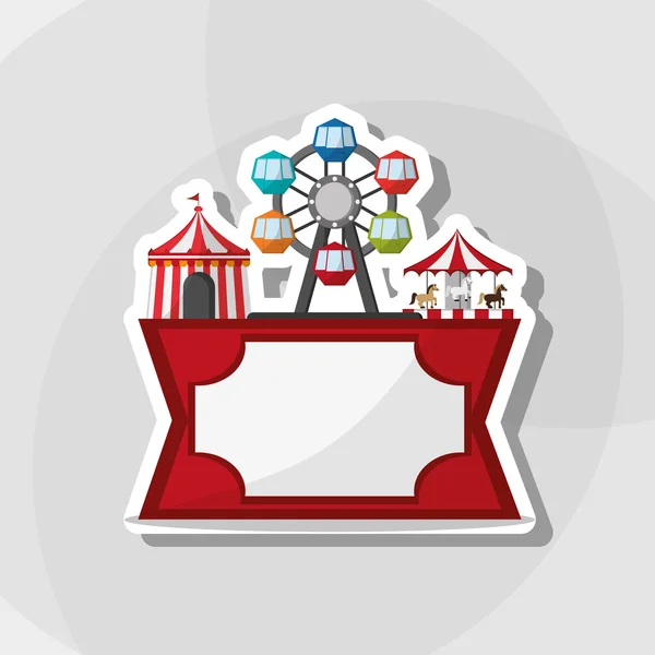 Circus wheel and tent design — Stock Vector © jemastock #104577640