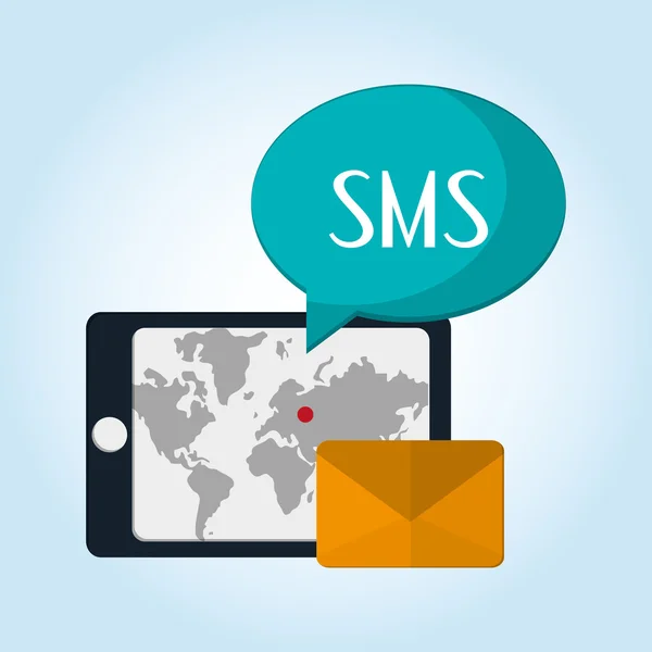 SMS graphic and smartphone design , vector illustration Stock Vector ...