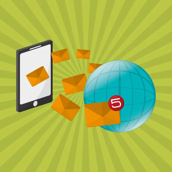 SMS graphic and smartphone design , vector illustration Stock Vector ...