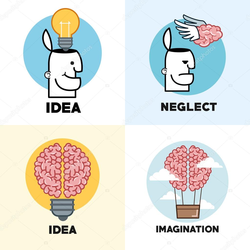 Diseño gráfico de la mente y el pensamiento, ilustración vectorial 2023