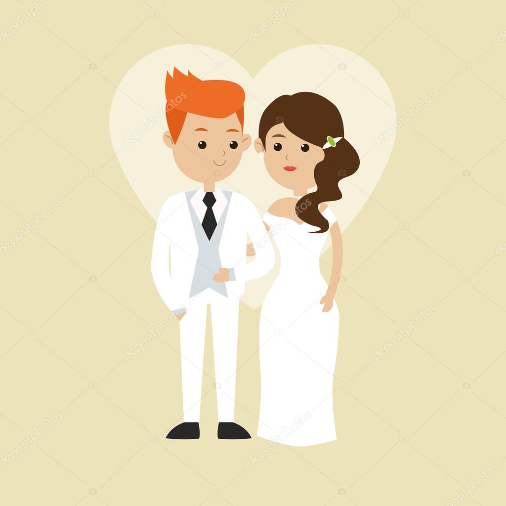 Diseño de casados. Icono de boda. Ilustración colorida, vector Vector ...