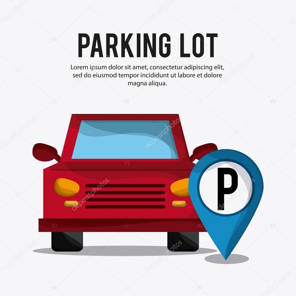 Diseño de estacionamiento. Icono del parque. Fondo blanco, gráfico ...