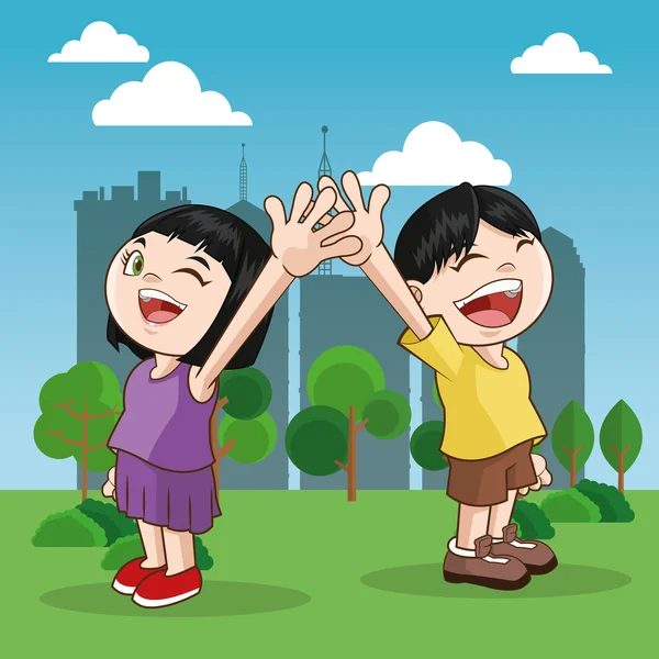 Cartoon Boy Helping His Friend Injured Responsible True Friend Stock ...