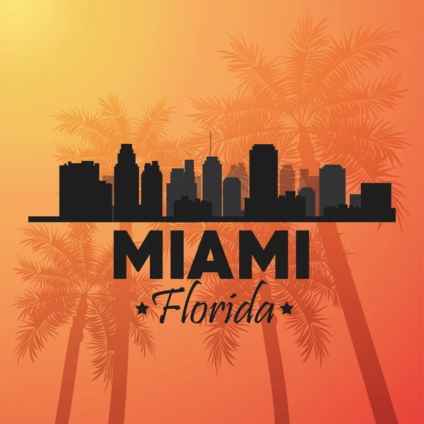 Miami florida design. Palm tree and City icon. Vector graphic — Stock ...