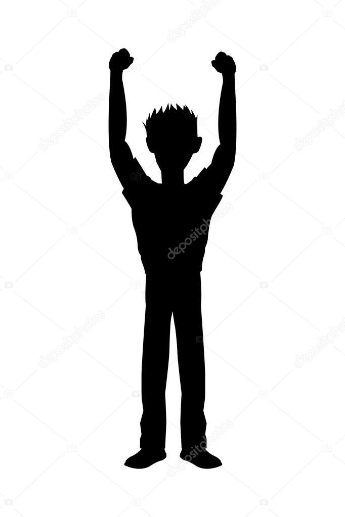Man with raised arms icon Stock Vector Image by ©jemastock #114581434