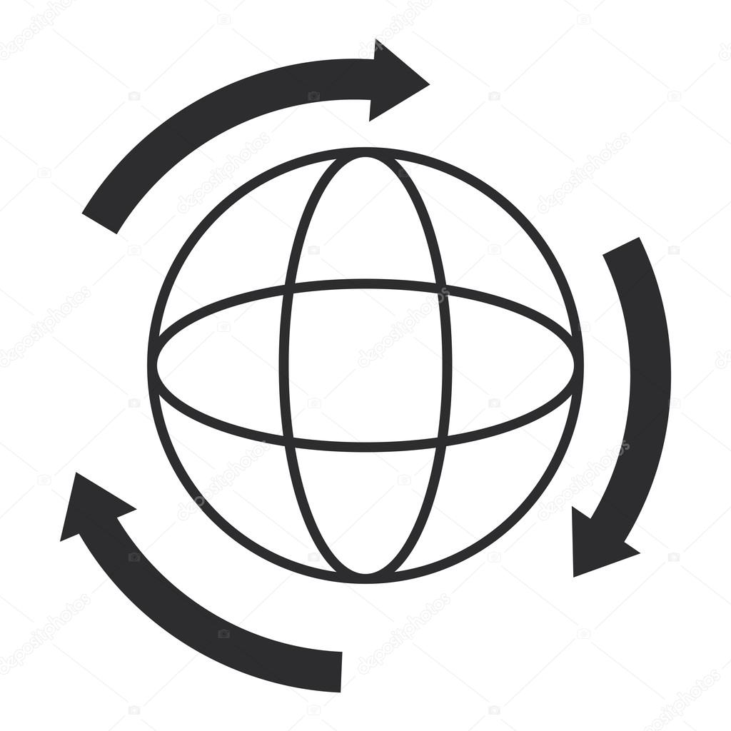Circular arrows and planet earth icon Stock Vector by ©jemastock 115218484