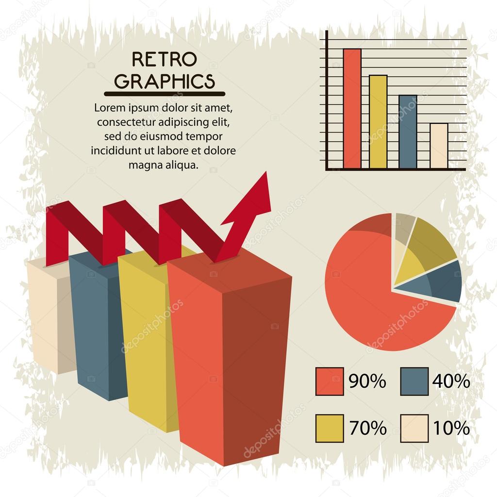 Infographics icon. Retro design. Vector graphic Stock Vector Image by ...