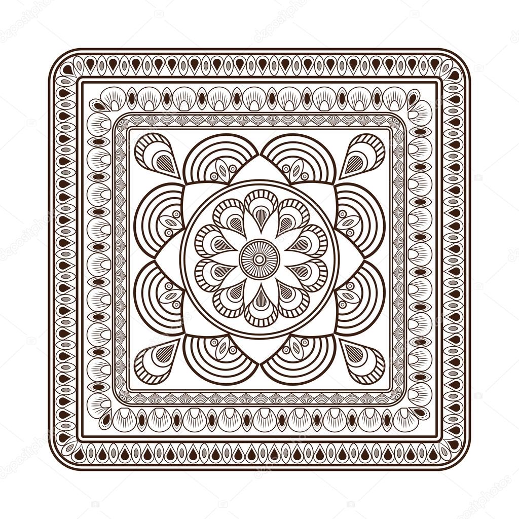 Squared decorative line mandala icon Stock Vector by ©jemastock #116015468