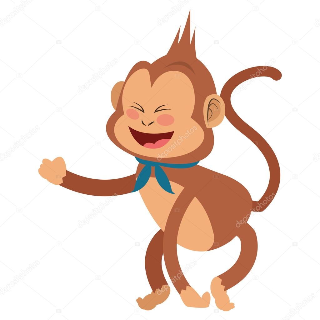 Smiling monkey cartoon icon Stock Illustration by ©jemastock #116016752