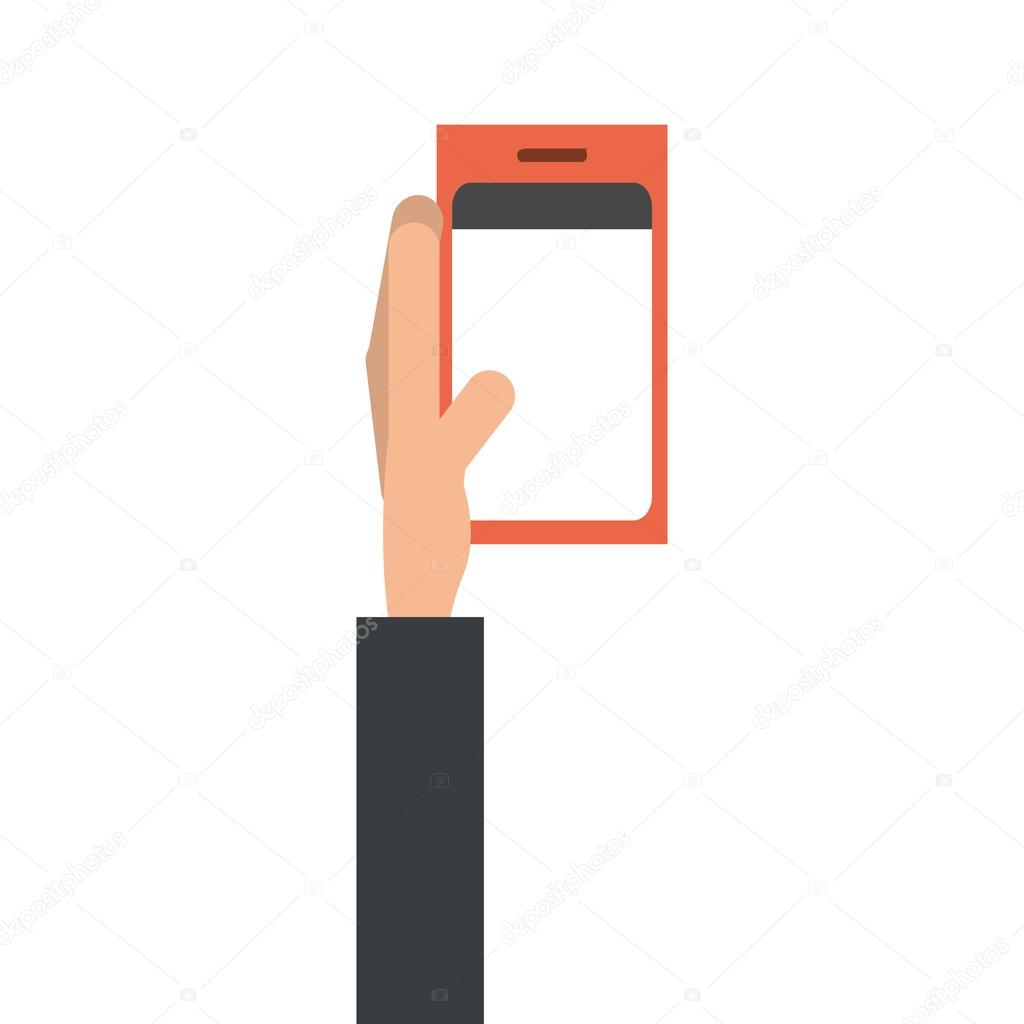Hand holding modern cellphone icon Stock Vector by ©jemastock 116546386