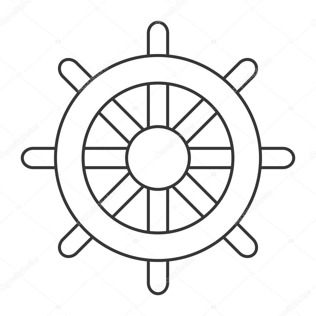 Timón de barco icono Vector de stock por ©jemastock 119354928