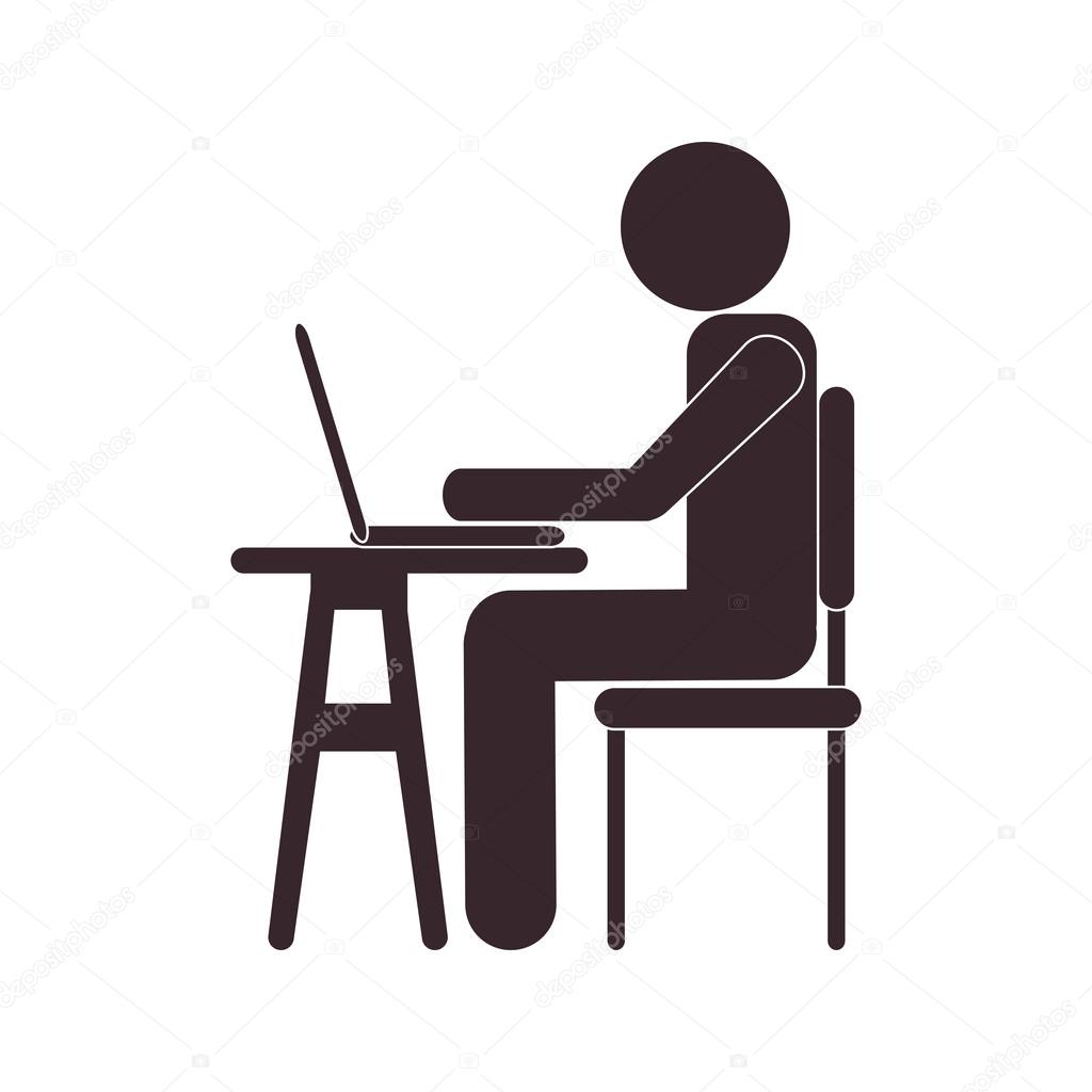 Person using laptop icon — Stock Vector © jemastock #119524868