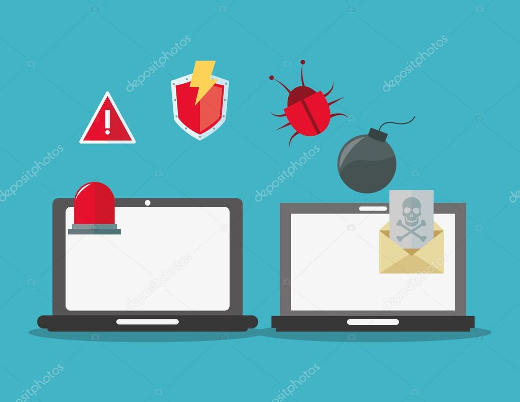 Laptop cyber security system design Stock Vector Image by ©jemastock ...