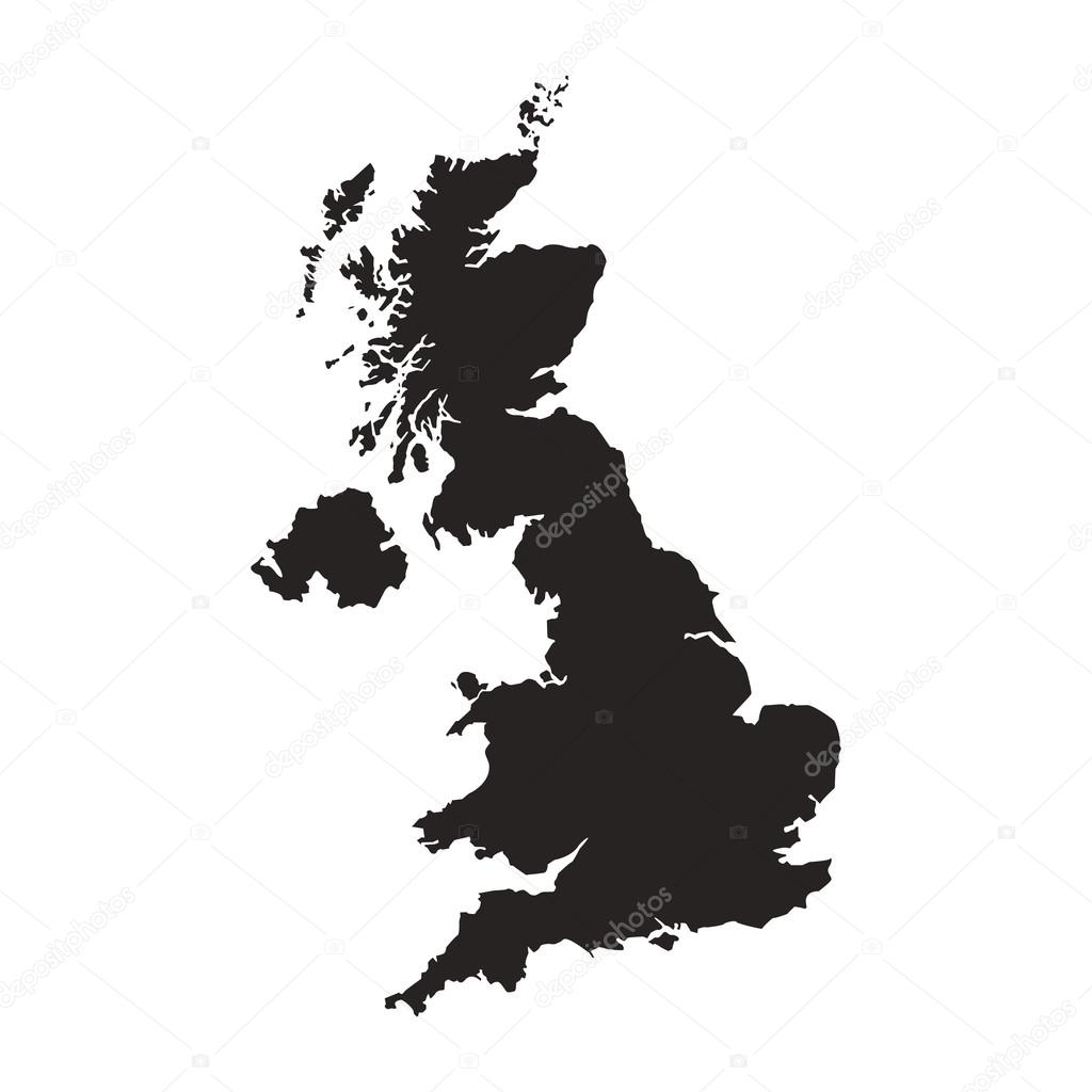 Great britain map silhouette icon — Stock Vector © jemastock #121229472