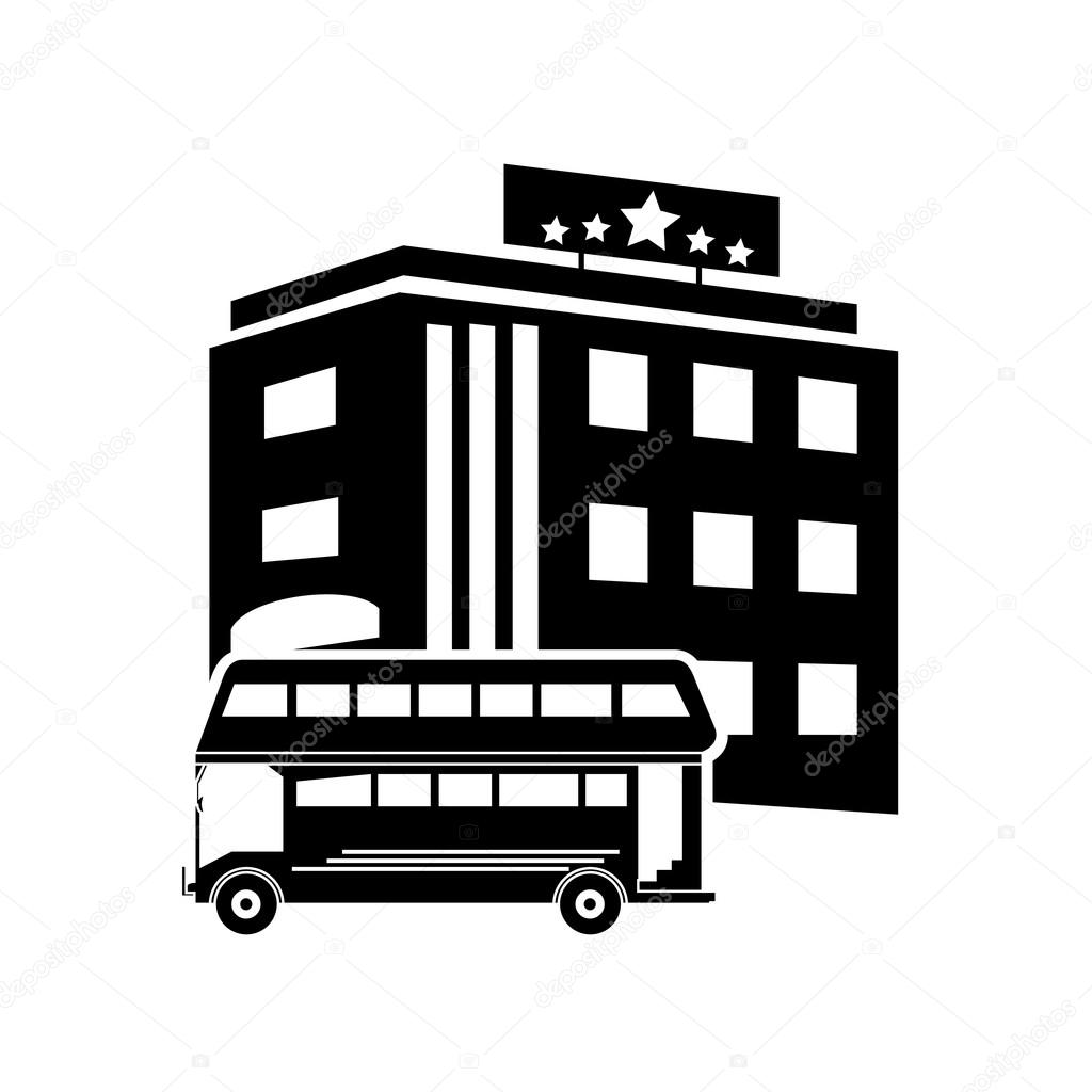 Bus and hotel icon Stock Vector by ©jemastock 122090620