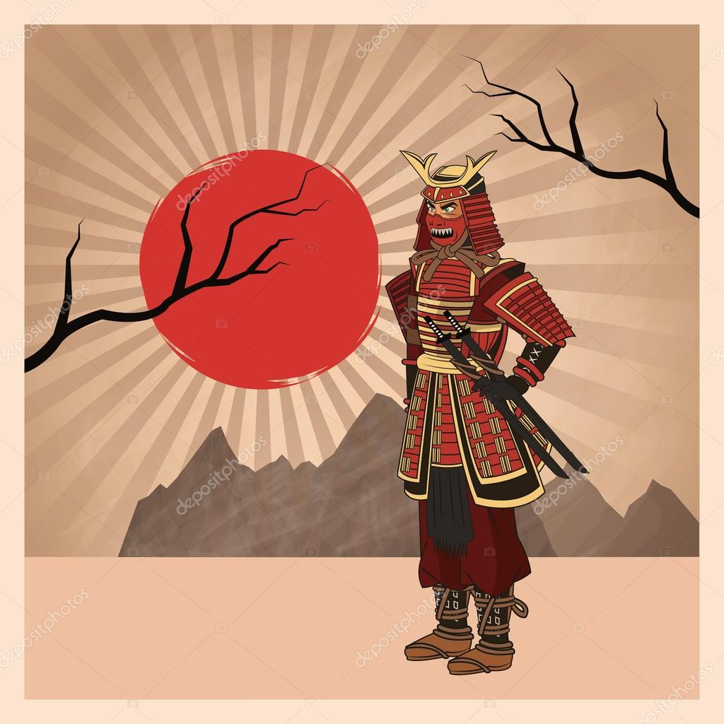 Samurai man cartoon design Stock Vector by ©jemastock 122421252