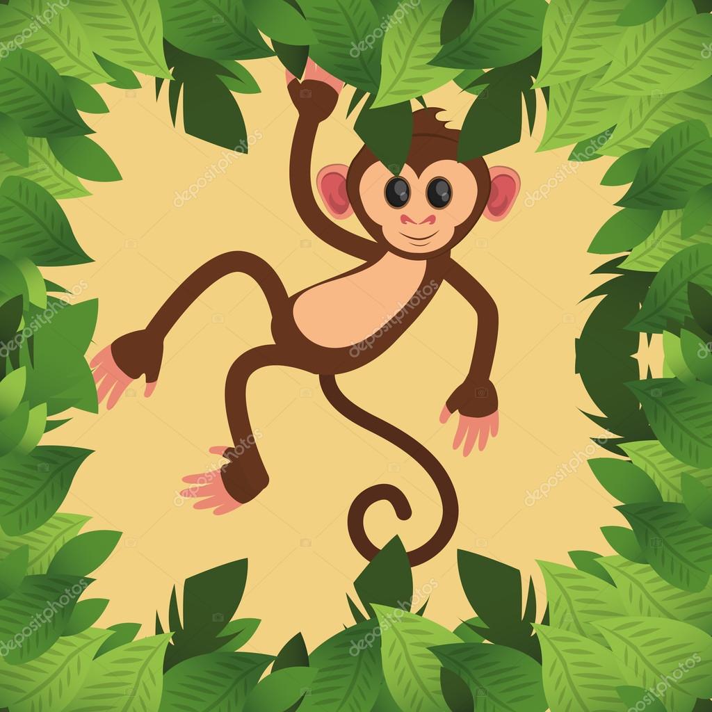 Jungle monkey cartoon Stock Vector by ©jemastock 122816938