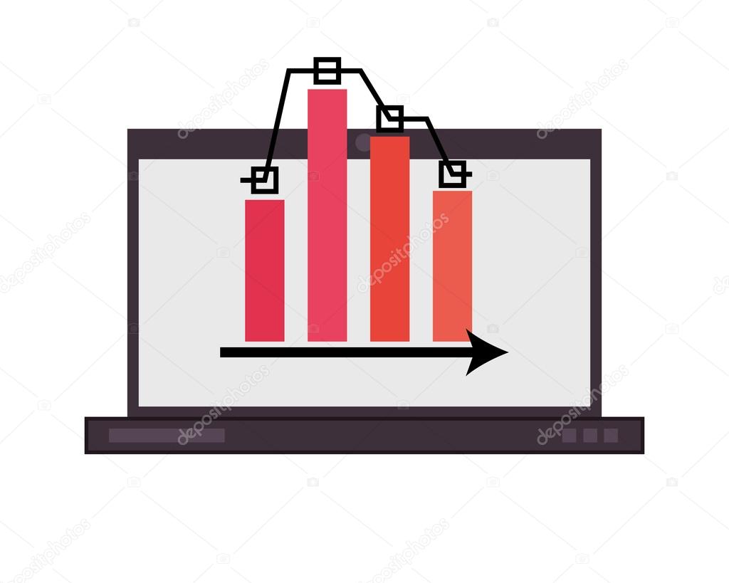 Computer monitor and bar graph icon Stock Vector by ©jemastock 123553122
