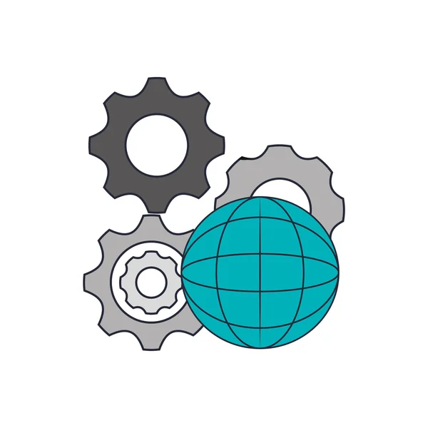 Earth globe diagram and gear icon Stock Vector Image by ©jemastock ...