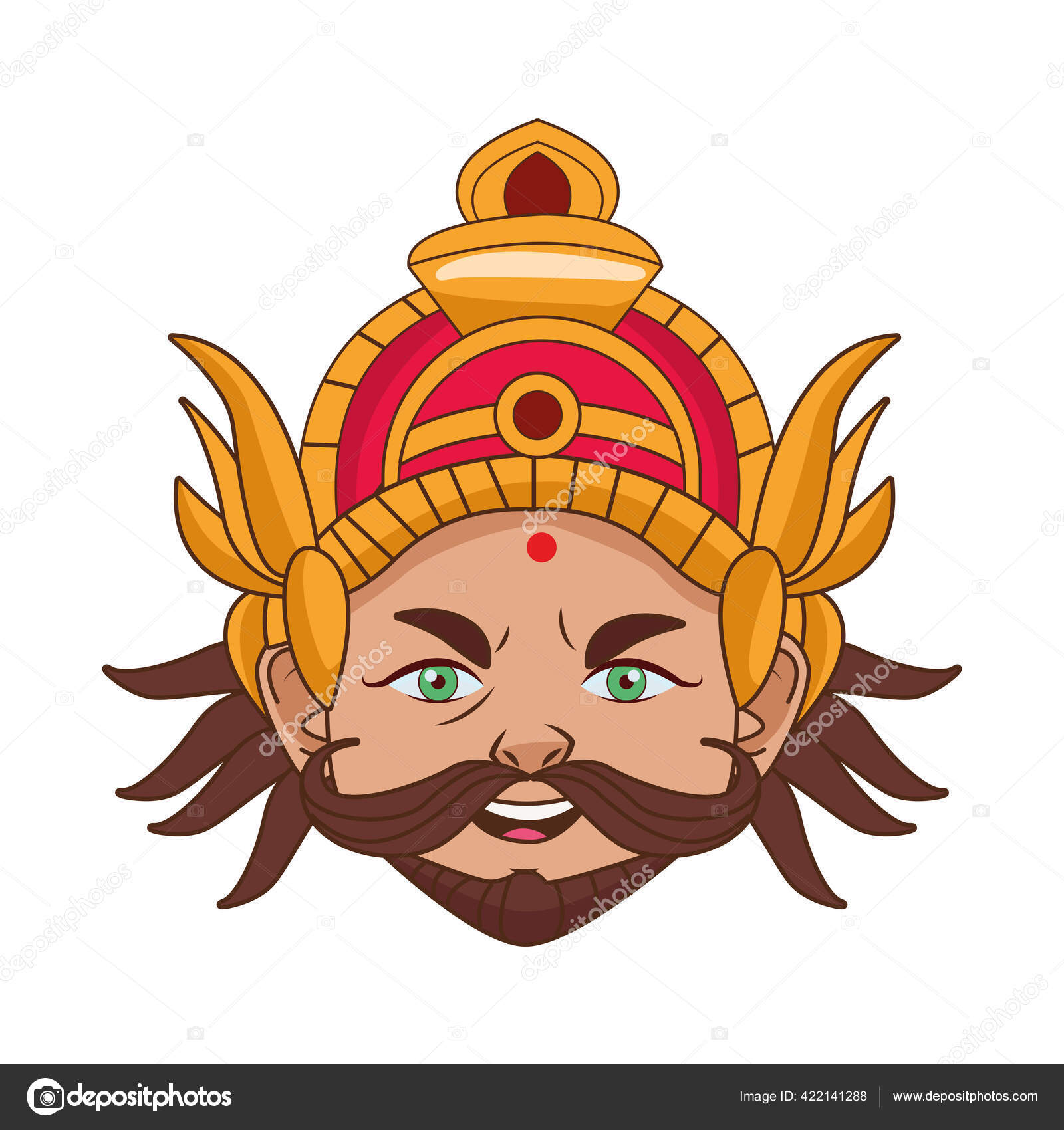 Golden ravana head hindu warrior Stock Vector by ©jemastock #422141288