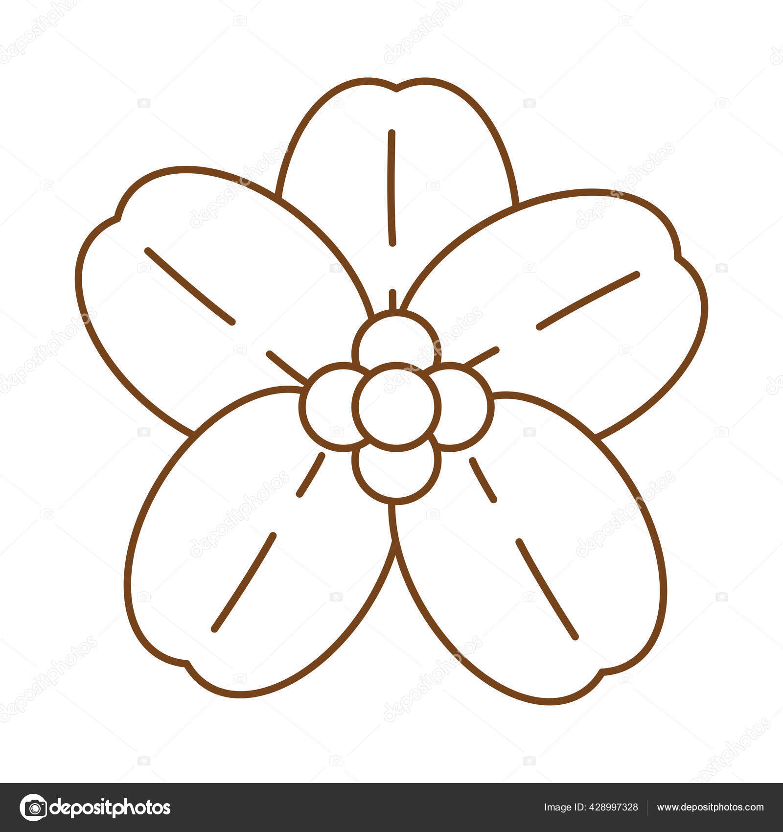 Cute white flower line style icon Stock Vector by ©jemastock 428997328