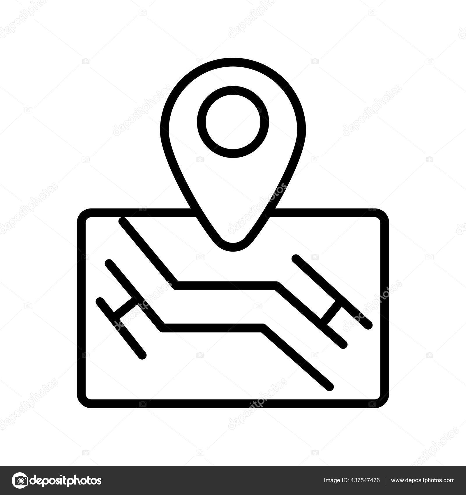 Paper map with pin location line style icon Stock Vector Image by ...