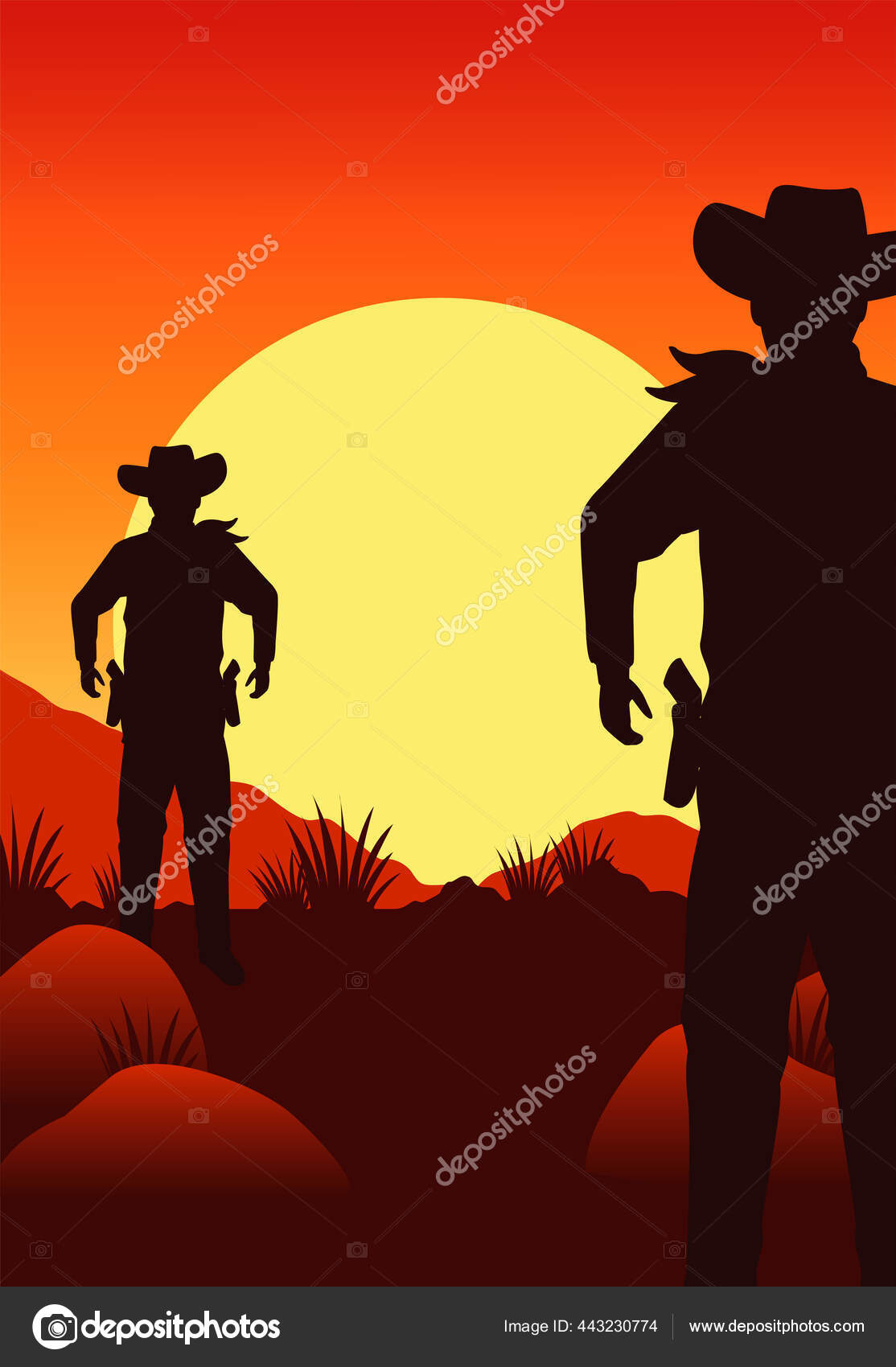Wild West Cowboys Sunset