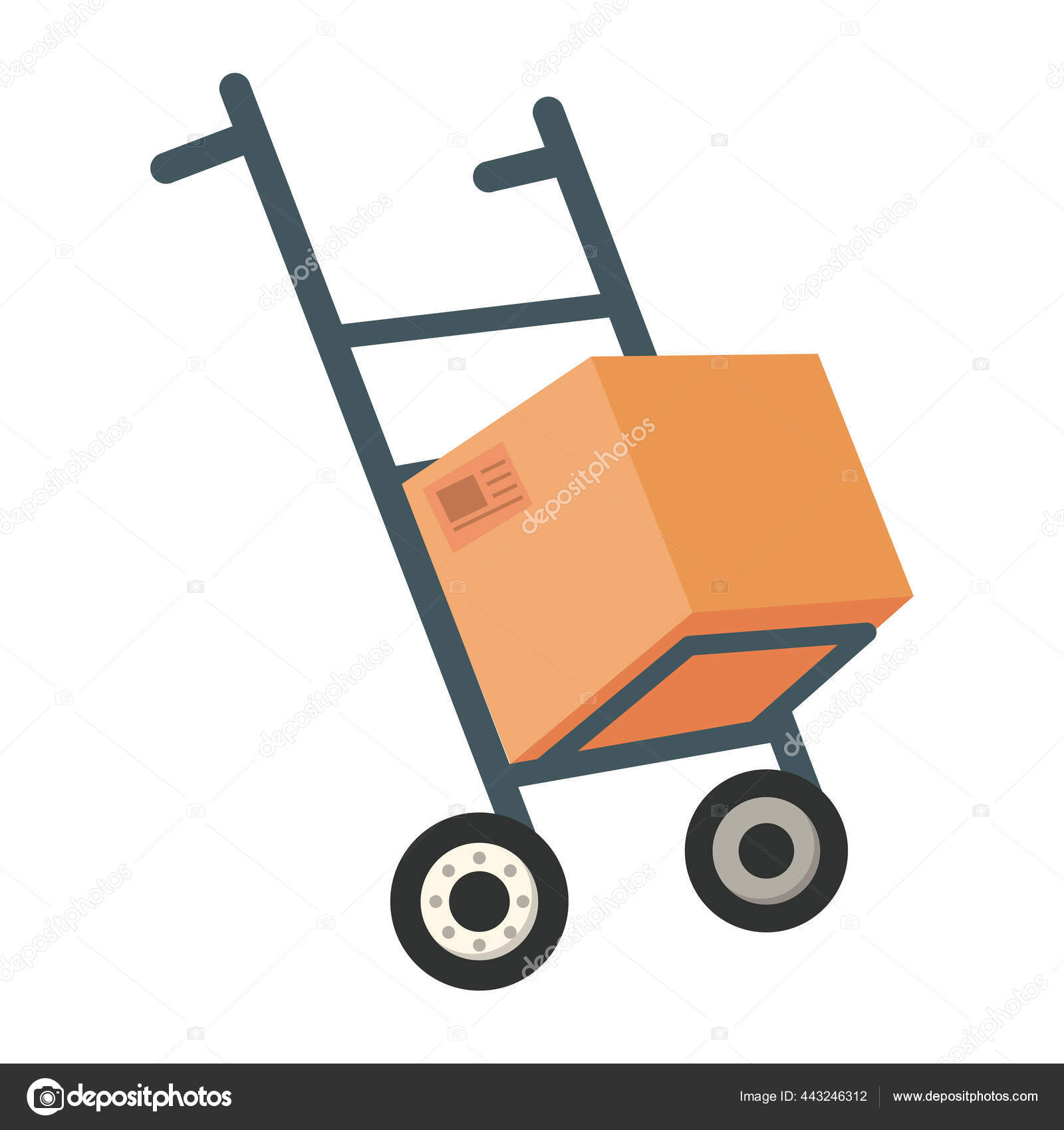 Box in cart delivery service isolated style icon Stock Vector Image by ...