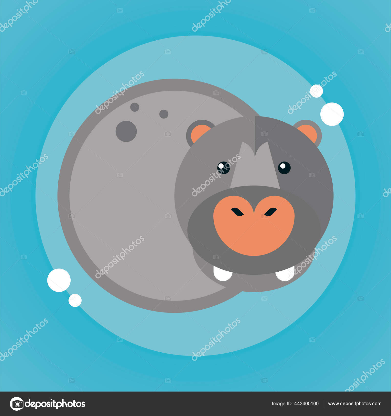 Hippo wild animal nature character Stock Illustration by ©jemastock ...