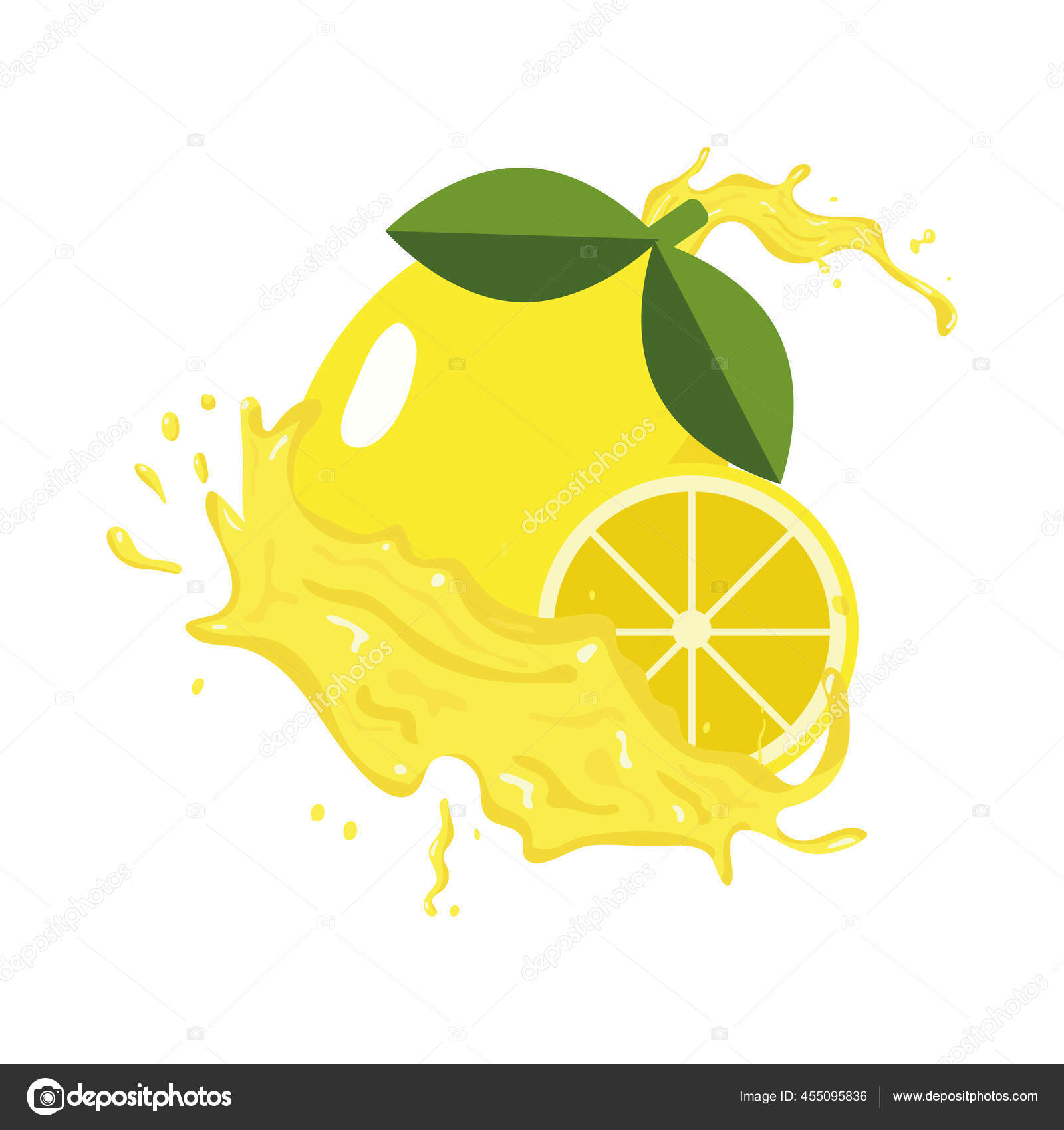 Lemon fruit splash Stock Illustration by ©jemastock #455095836