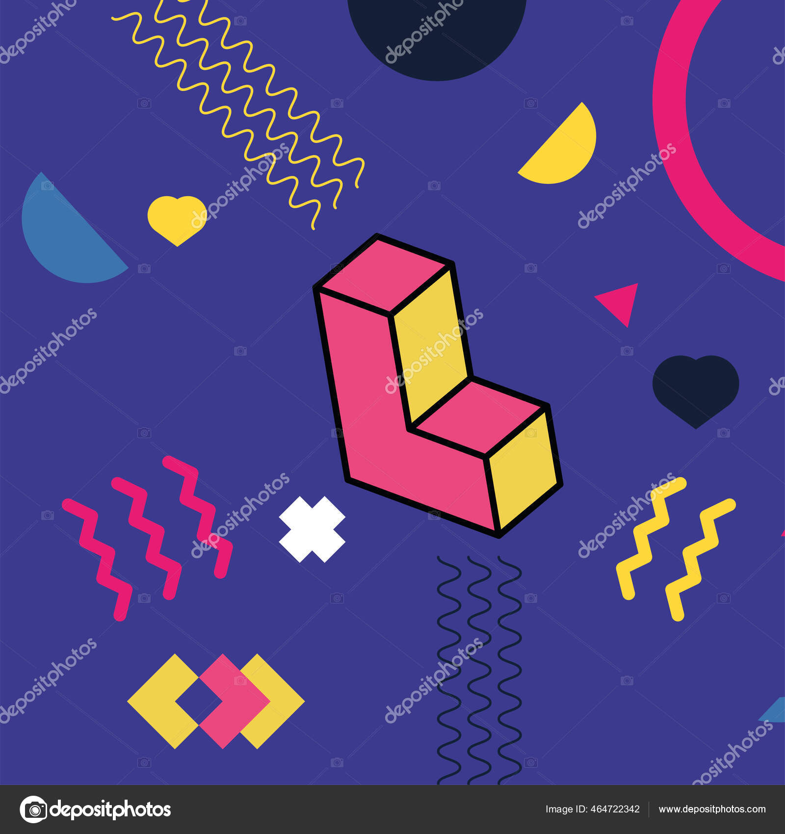 Purple memphis background Stock Vector by ©jemastock 464722342