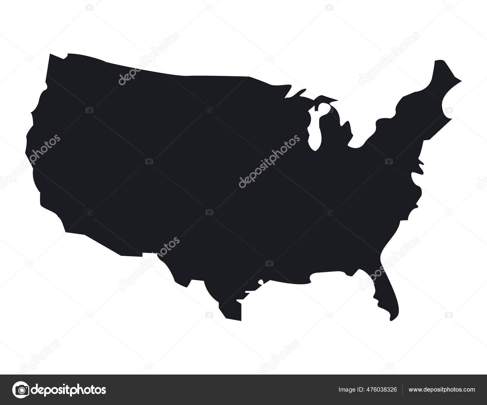Usa map silhouette Stock Vector Image by ©jemastock #476038326