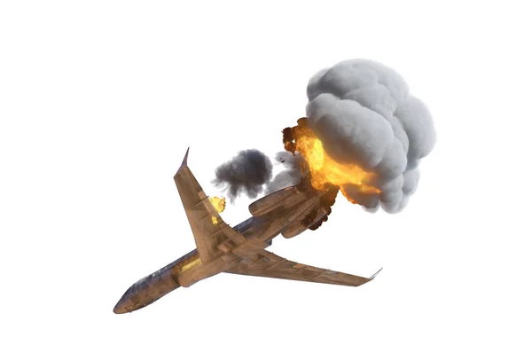 Falling Burning Airplane Render — Stock Photo © DenisSmile #447685750