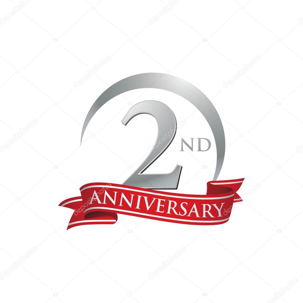 2nd anniversary ring logo red ribbon Stock Vector Image by ©ariefpro ...