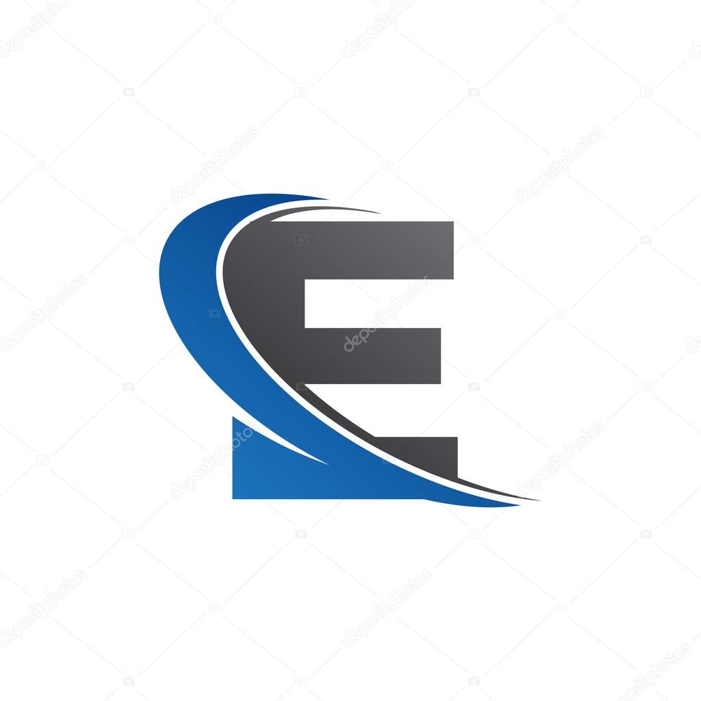Initial letter E swoosh blue logo Stock Vector by ©ariefpro 113102732