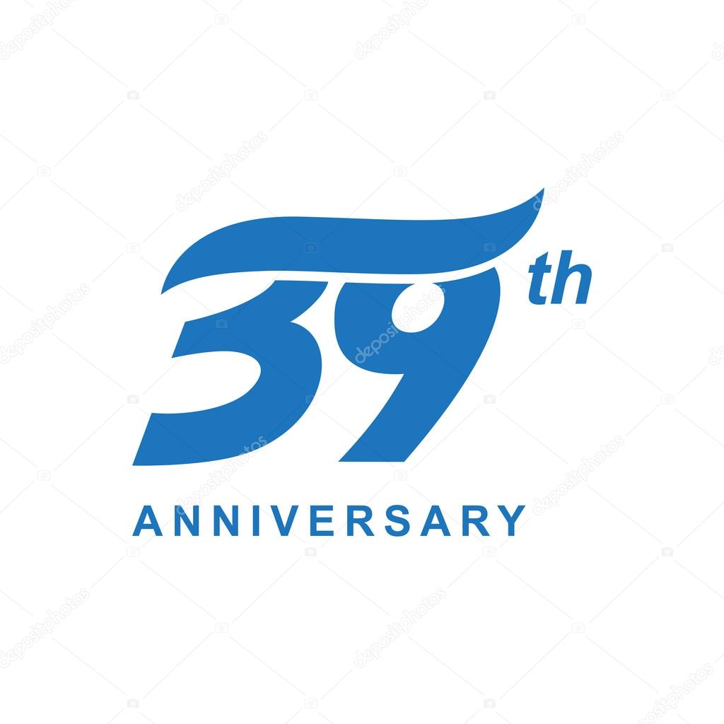 39th anniversary wave logo blue Stock Vector by ©ariefpro 113612592