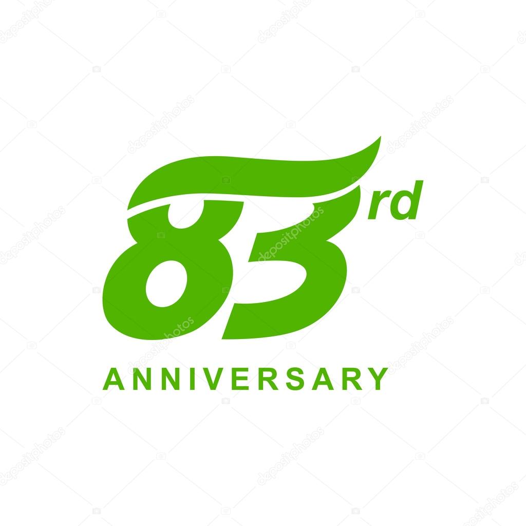 83rd anniversary wave logo green — Stock Vector © ariefpro #113614078
